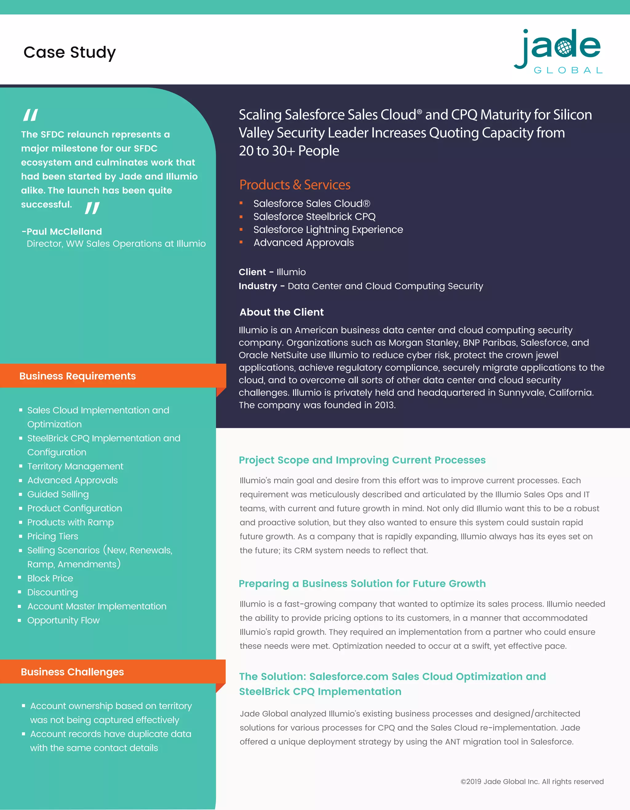 Scaling Salesforce Sales Cloud and CPQ Maturity for Silicon Valley Security Leader Increases ...