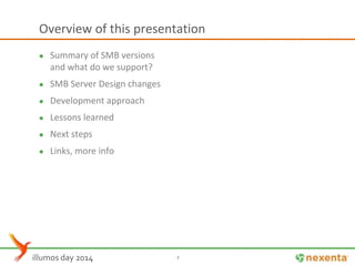 illumos day 2014 SMB2 | PPTX