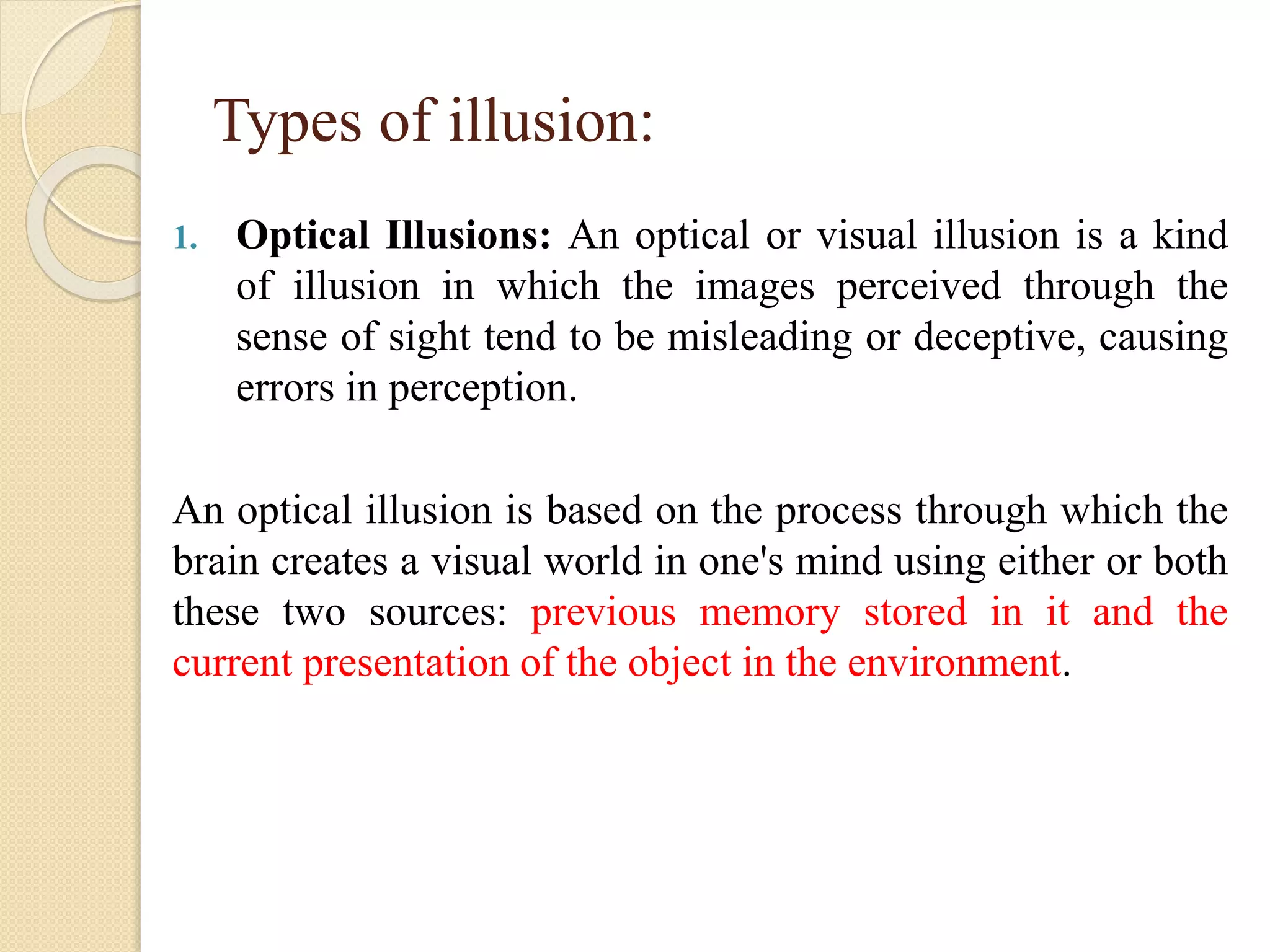 Illusion and hallucination | PPTX