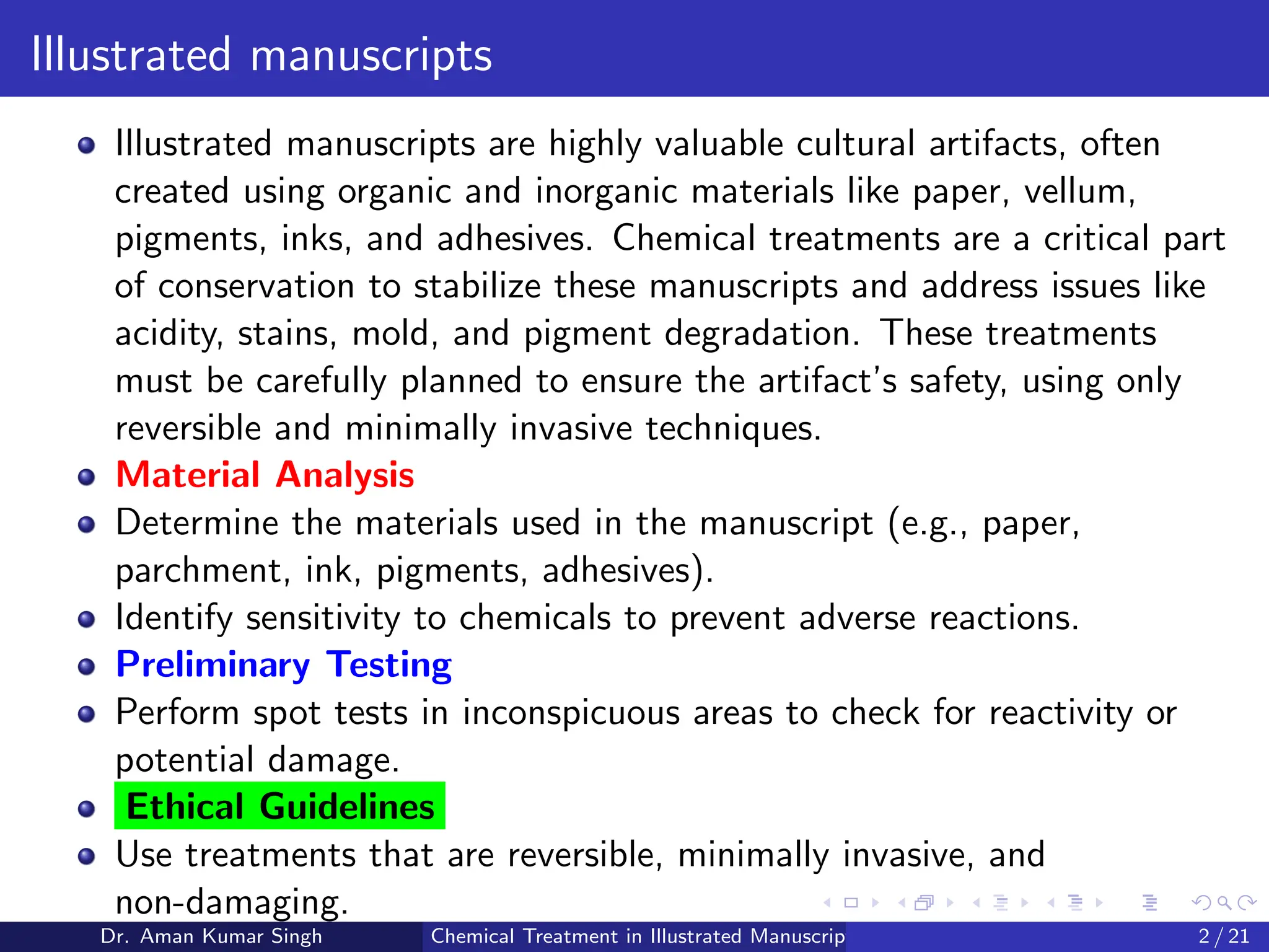 Conservation steps for Illustrated Manuscript, Concept, types and ...