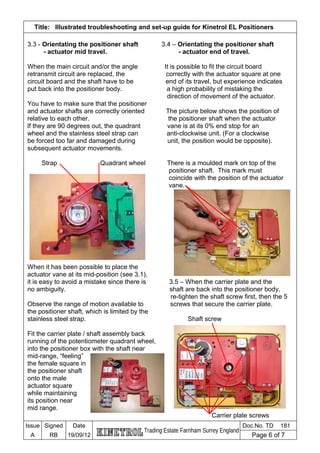 Illustrated Troubleshooting & Set Up Guide for Kinetrol EL Positioners ...