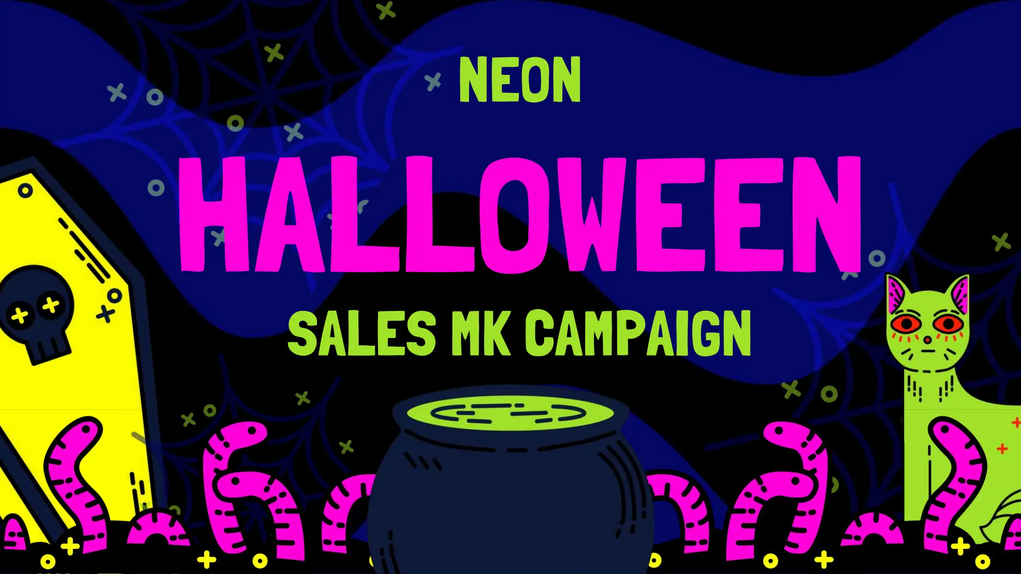 Illustrated Neon Halloween Sales MK Campaign Presentation.pptx