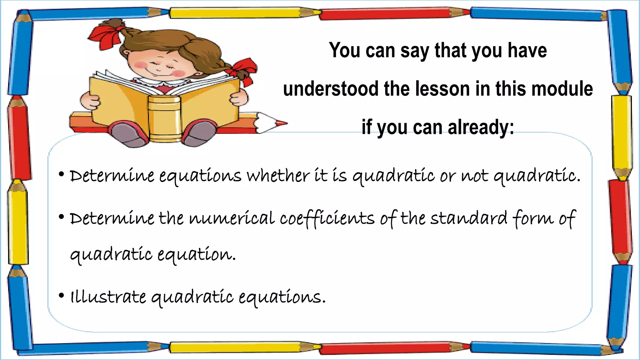 Illustrates quadratic equation | PDF