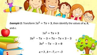 Illustrates quadratic equation | PDF