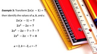 Illustrates quadratic equation | PDF