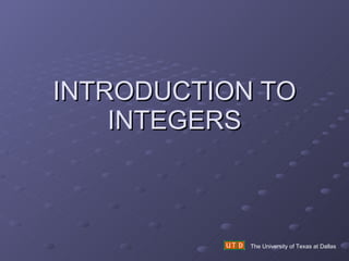 Illustrating integers | PPT