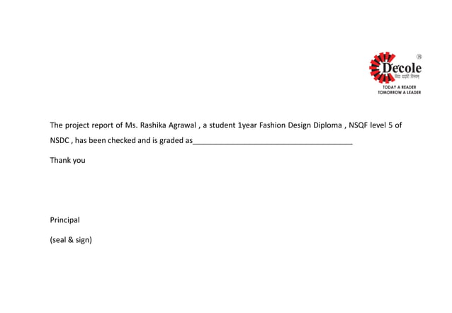 Rashika Agarwal, Diploma Fashion Design First Year, (Fashion ...