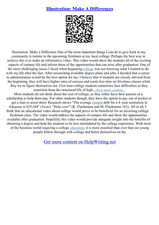Illustration And Example Essay | PDF