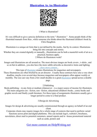 Illustration Essay Topic | PDF