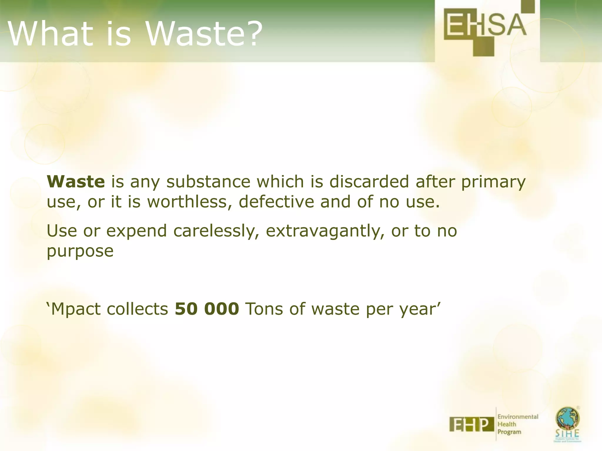 Waste Recycling @ Home | PPTX