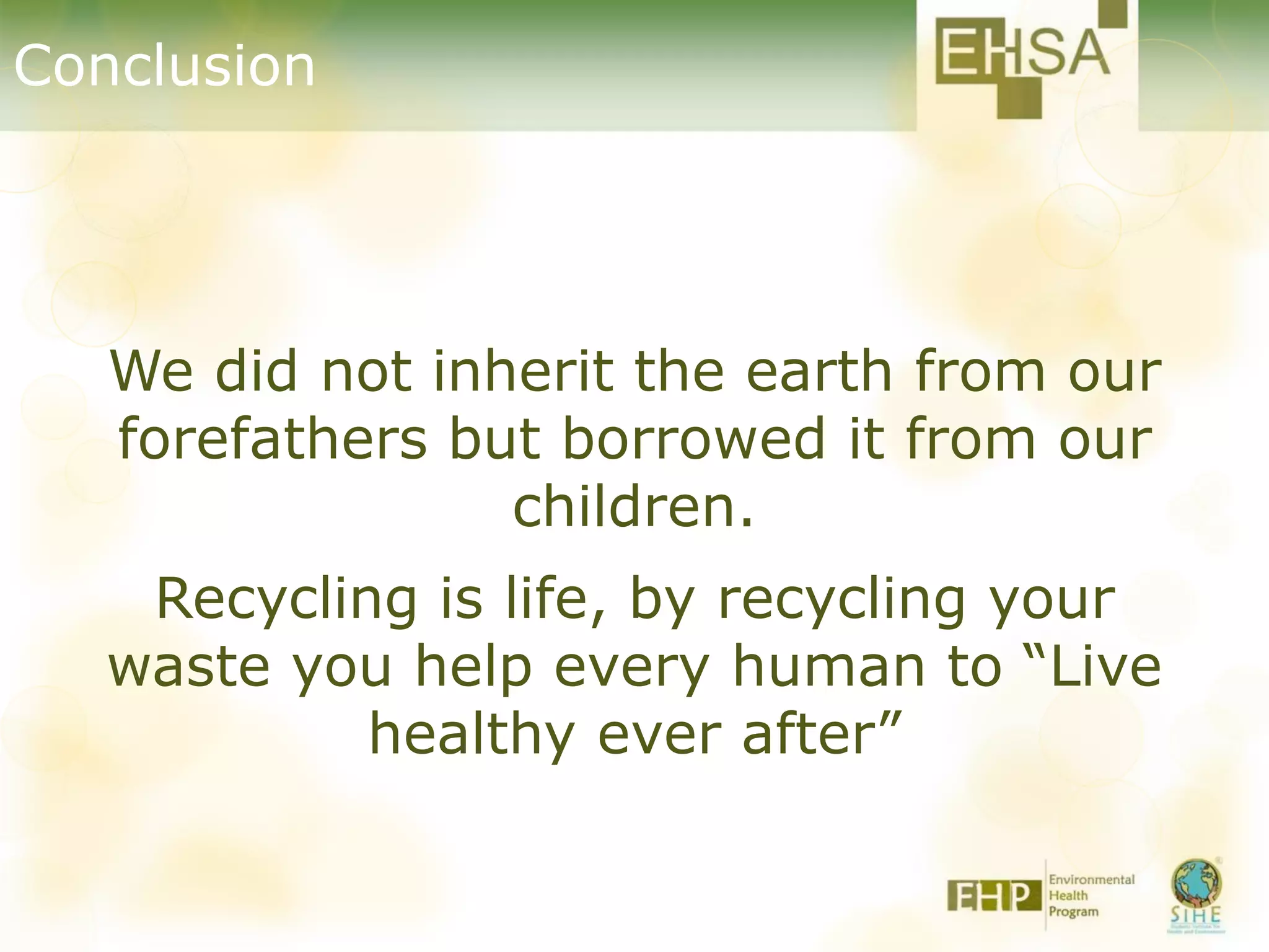 Waste Recycling @ Home | PPTX