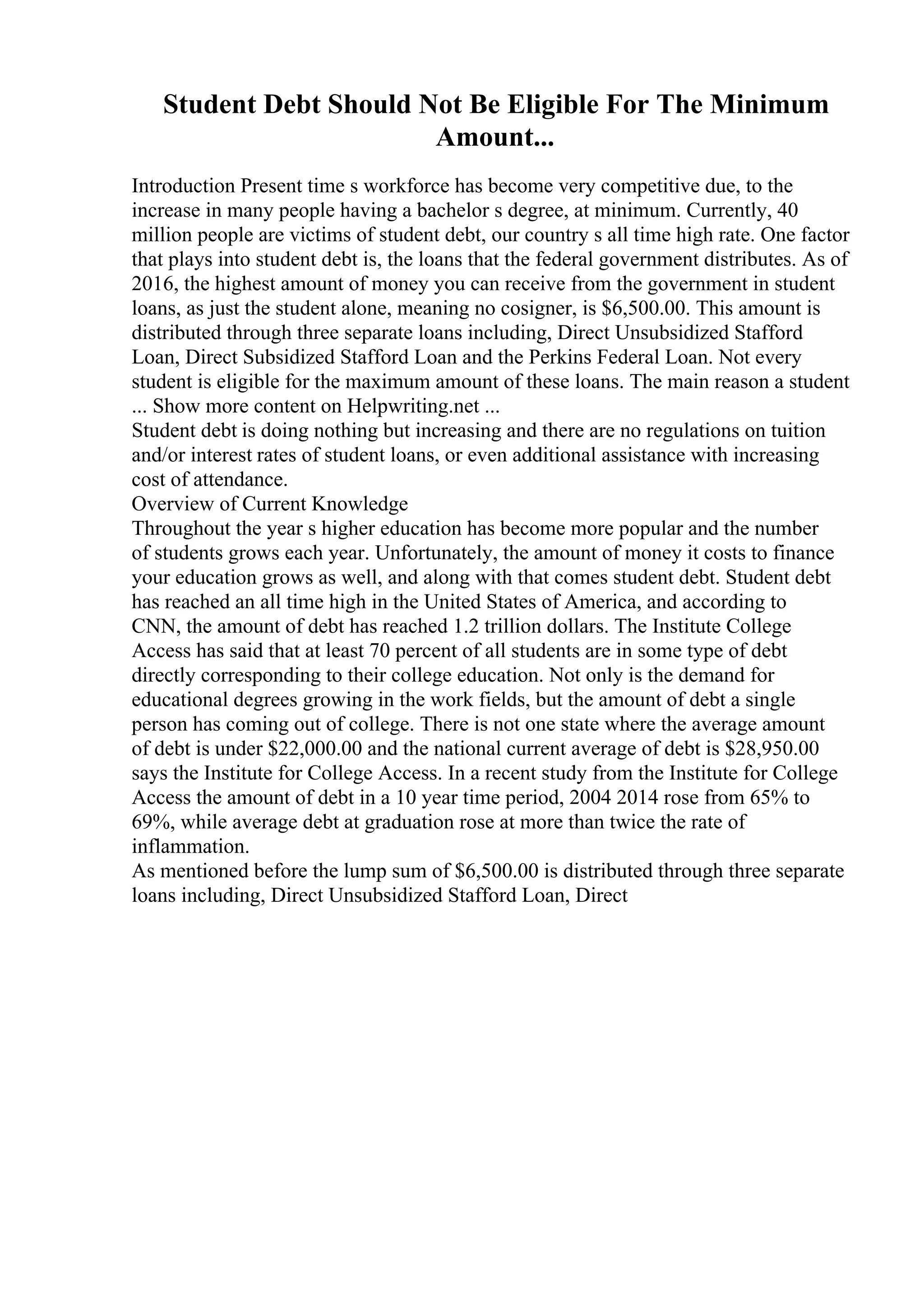 Illustrative Essay Example | PDF