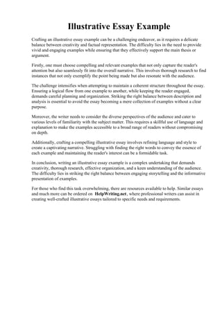 Illustrative Essay Example | PDF