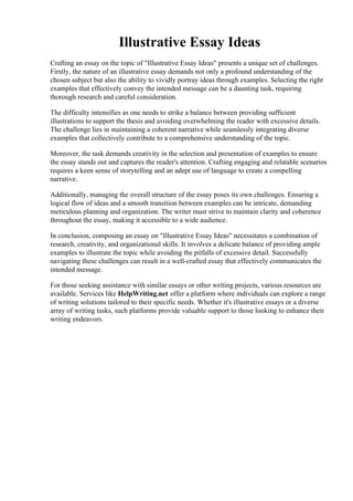 Illustrative Essay Ideas. 018 Illustration Essay Topic Ideas List ...