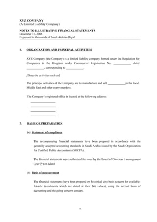 Illustrative socpa financial statements template limited liability co ...