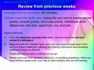 Intermediate Adobe Illustrator CS3 welcome & course outline (2009) | PPT