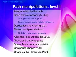 Intermediate Adobe Illustrator CS3 welcome & course outline (2009) | PPT