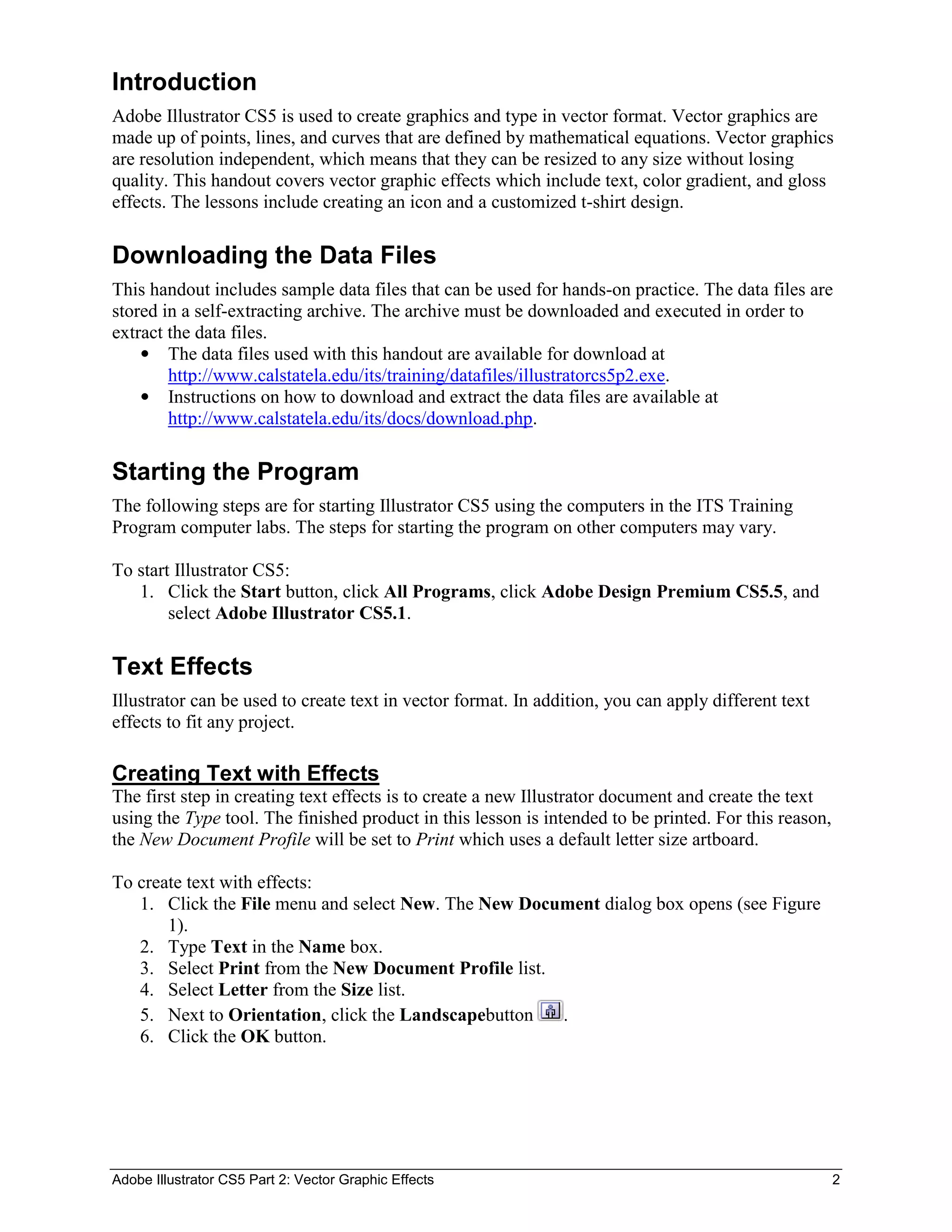 Adobe Illustrator CS5 Part 2 : Vector Graphic Effects | DOCX