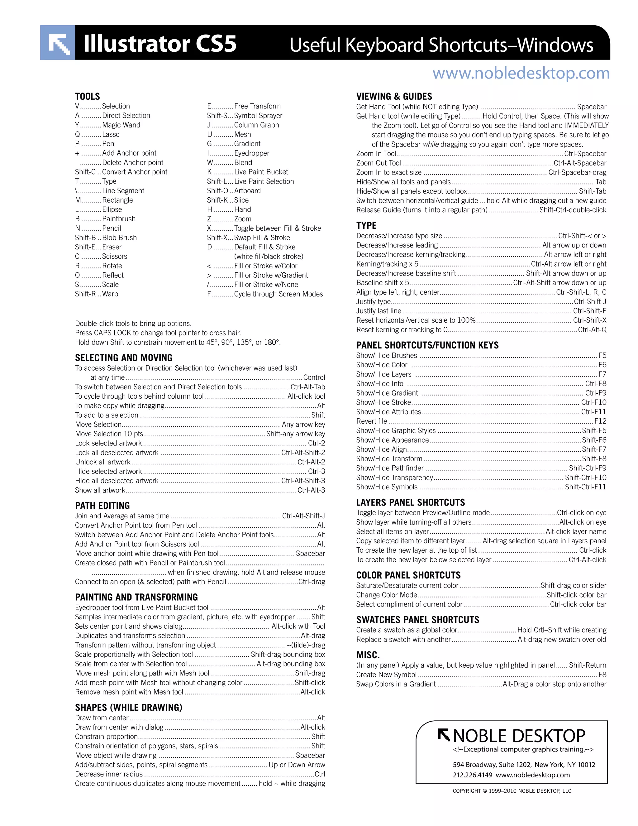 ADOBE ILLUSTRATOR QUICK KEYS (SHORTCUTS) | PDF