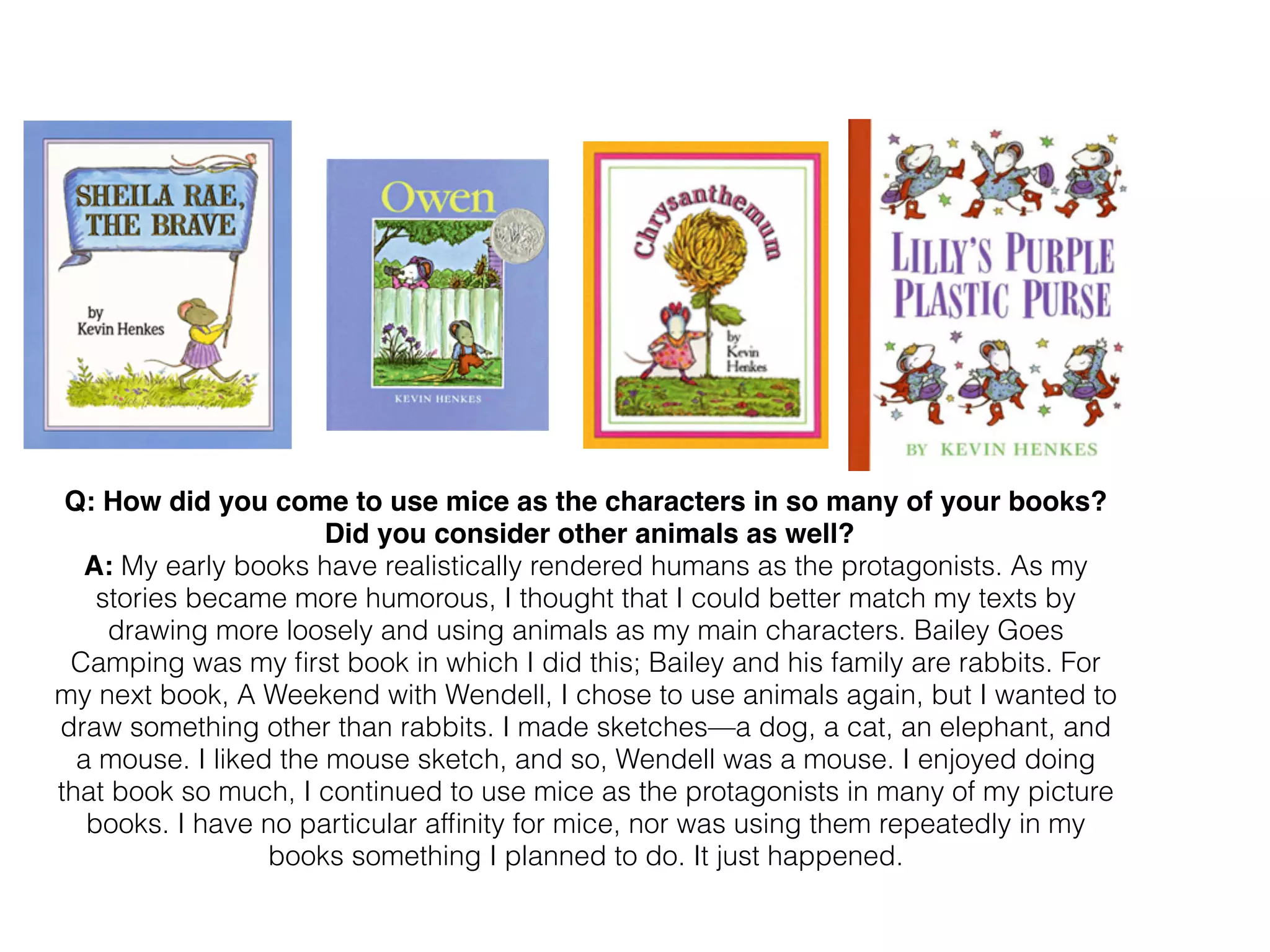 Kevin Henkes: Illustrator of the month, November | PPT