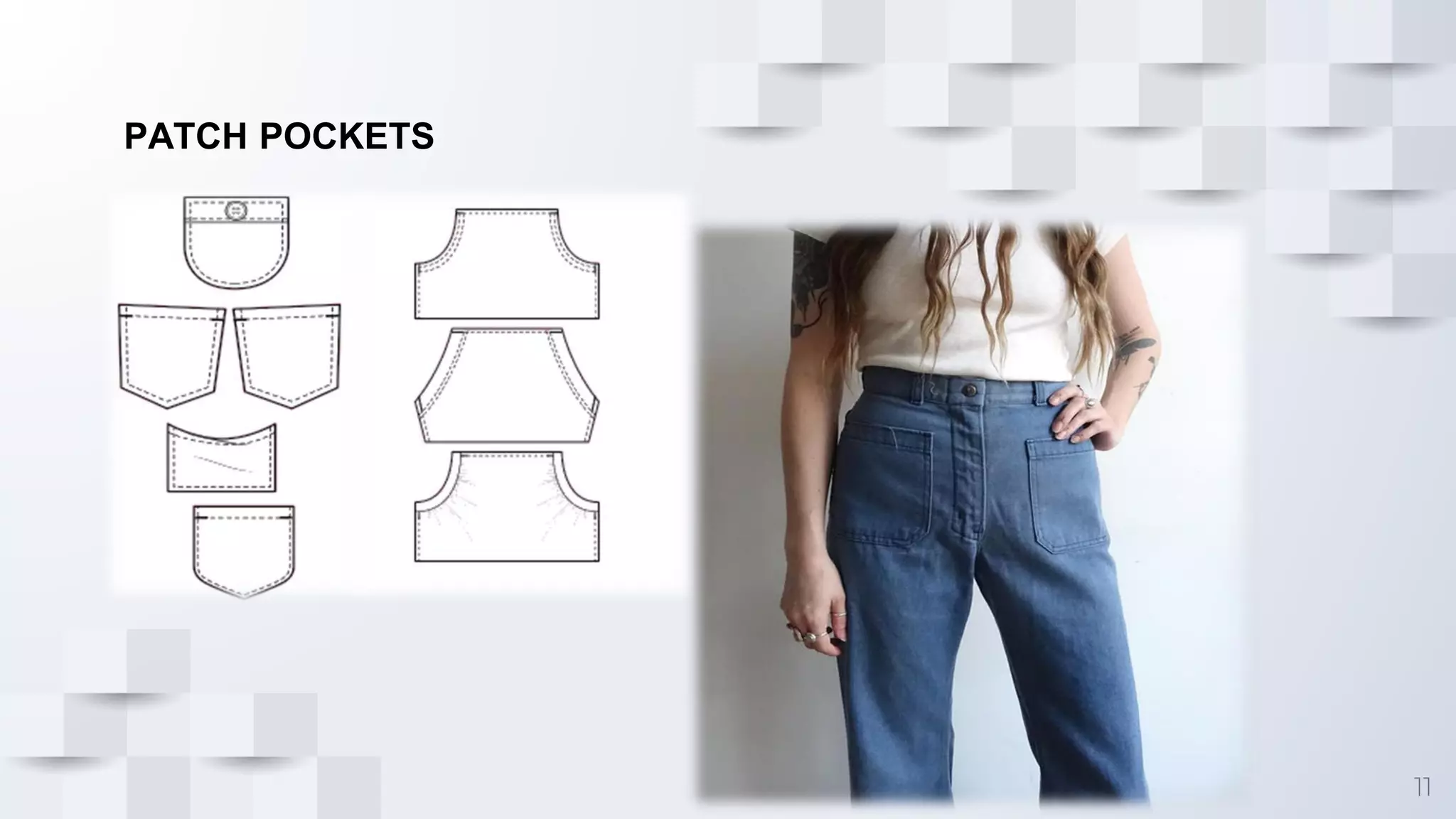 TYPES OF tucks|pleats|yokes|pockets|fastners _ with examples & illusion ...