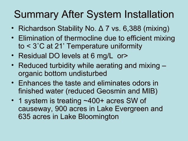 Ilma Lake Destratification With Venturi Type Eductor | PPT