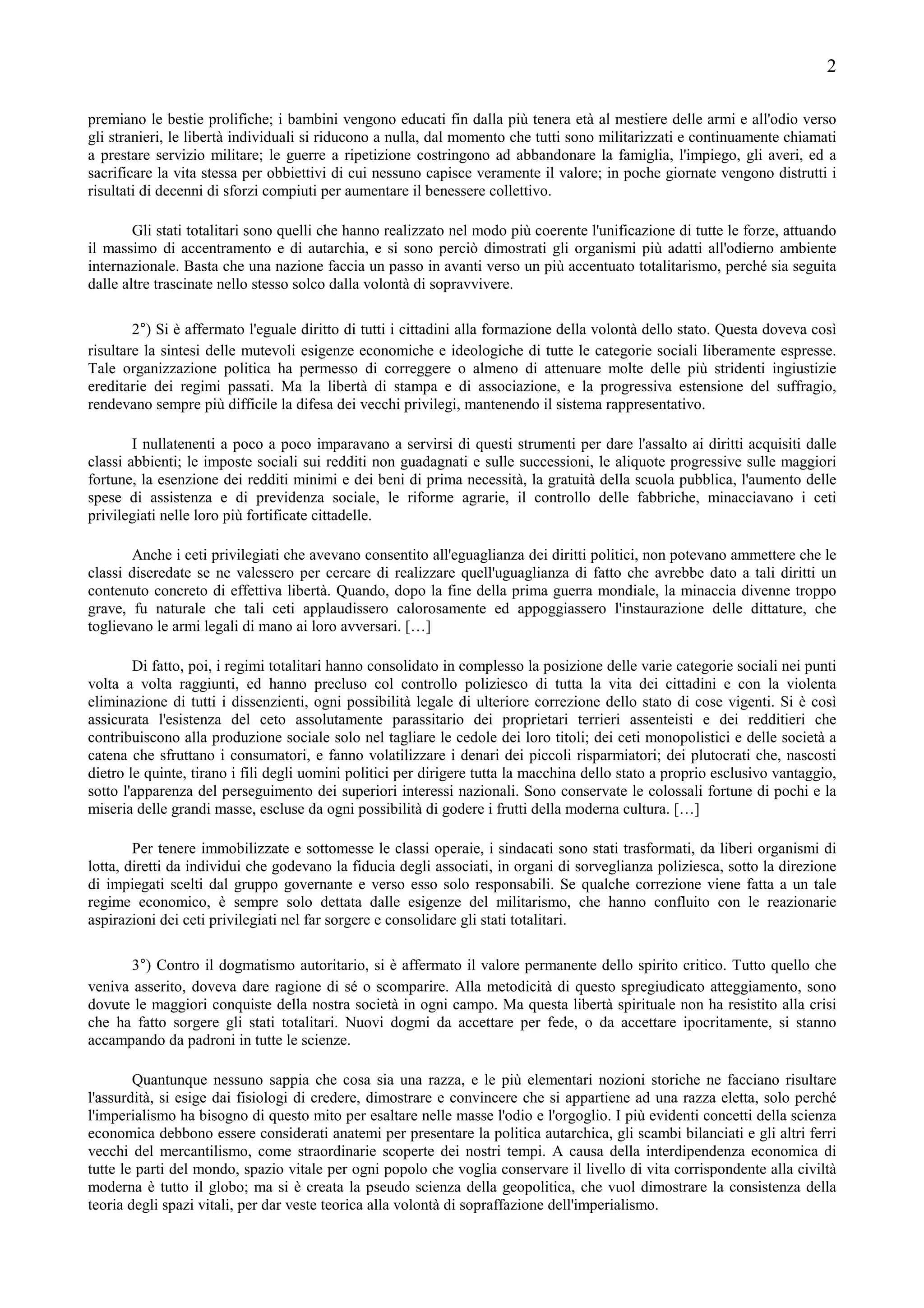Il manifesto di ventotene | PDF
