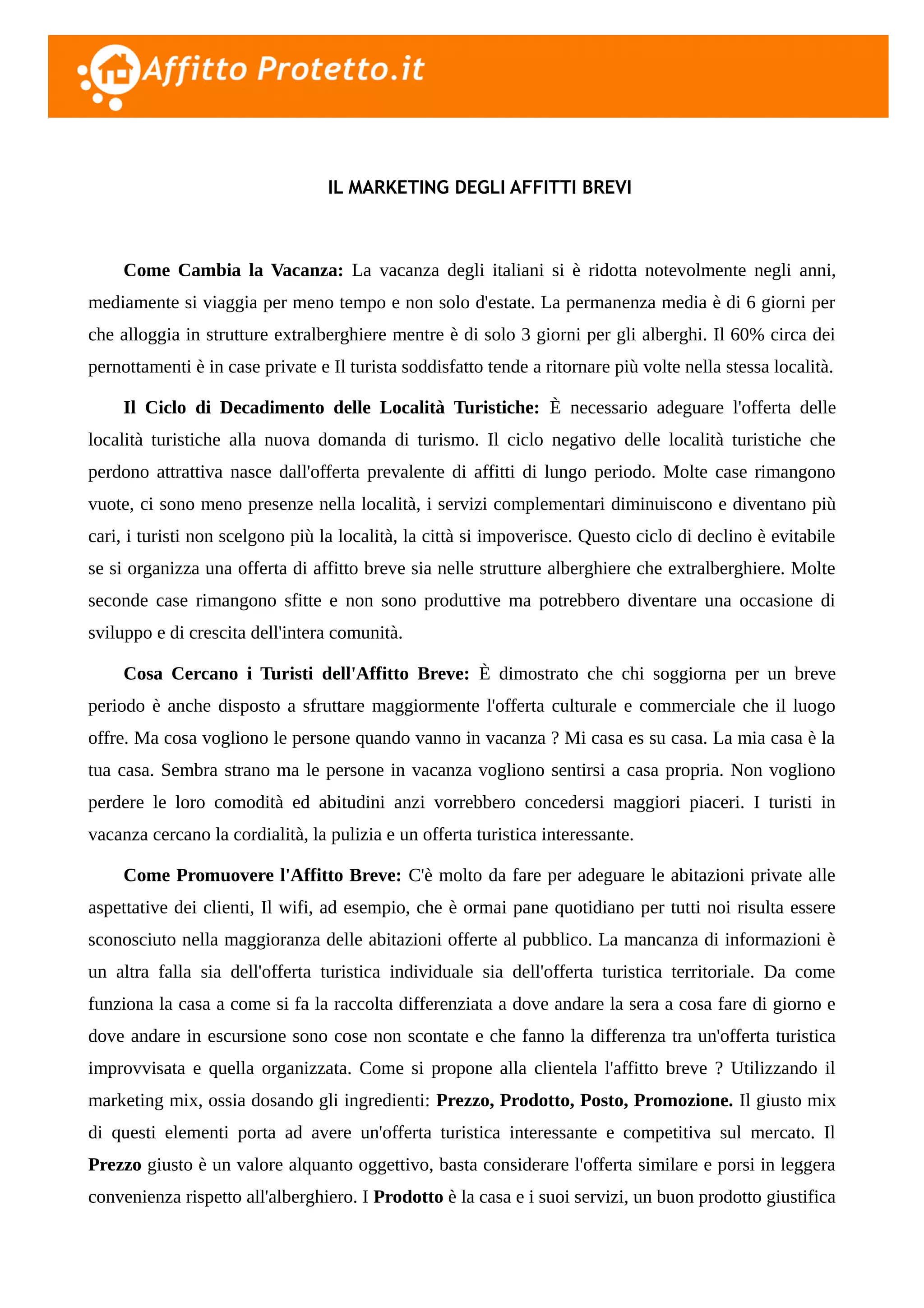 Il marketing degli affitti brevi e delle case Vacanza | PDF