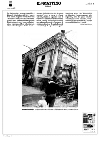 Il mattino provincia tagli ai buoni pasto ok dismissioni | PDF