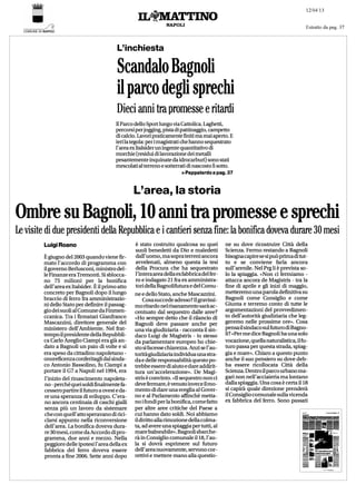 Il mattino scandalo bagnoli il parco degli sprechi | PDF