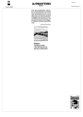 Il mattino scandalo bagnoli il parco degli sprechi | PDF