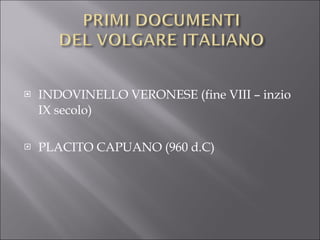 Il medioevo e le origini della lingua | PPS