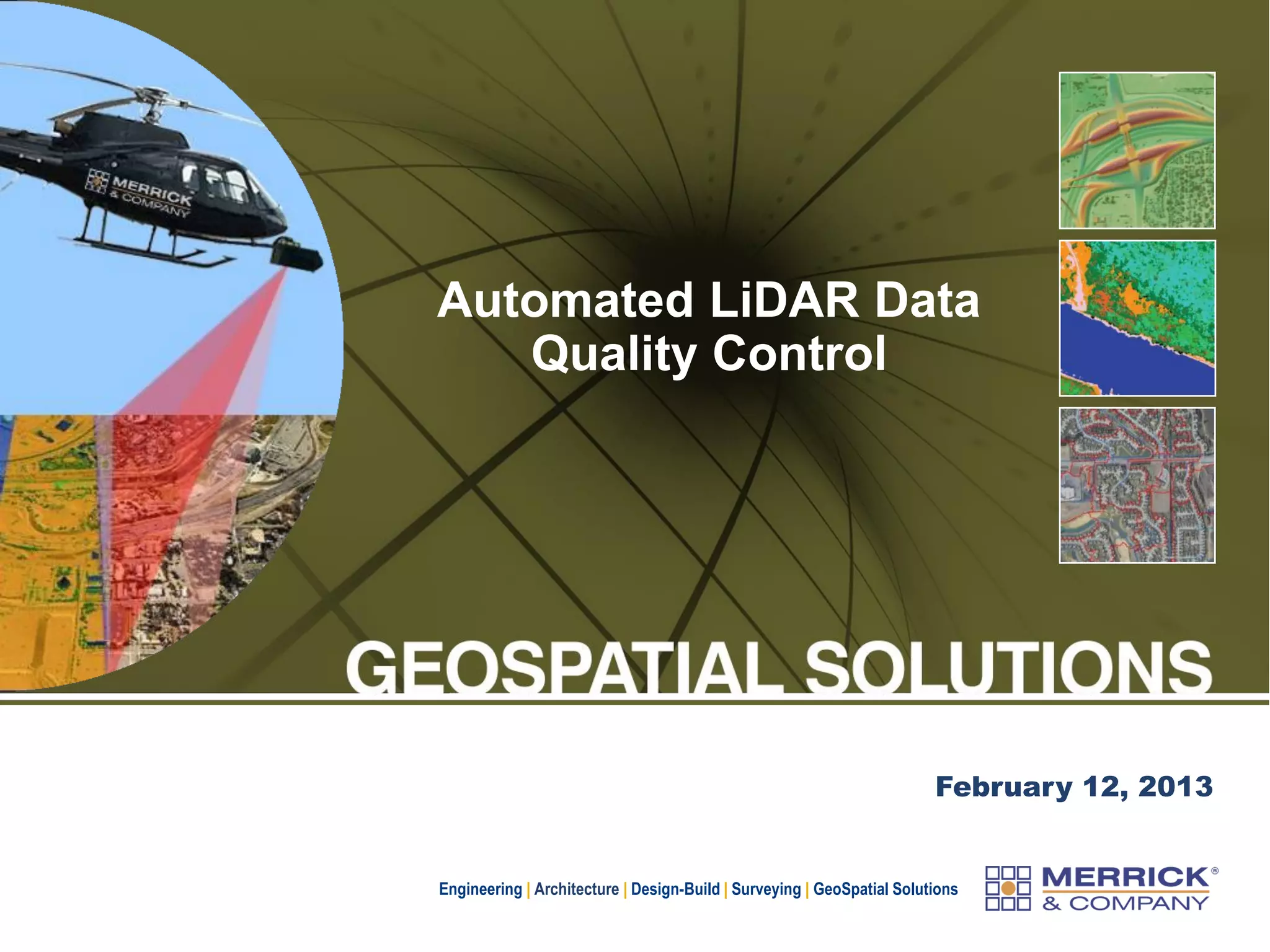 Automated LiDAR Data Quality Control | PPT