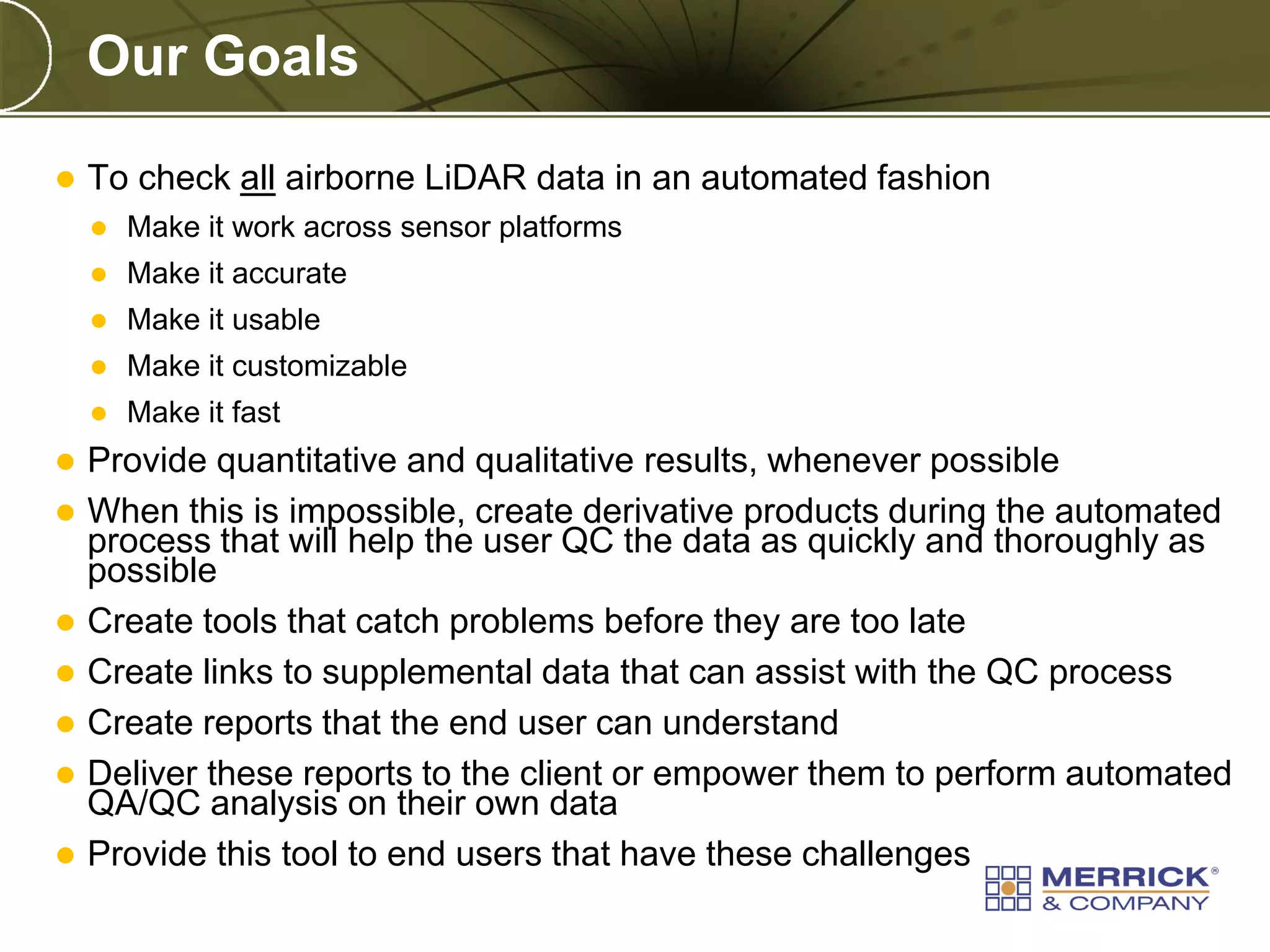 Automated LiDAR Data Quality Control | PPT