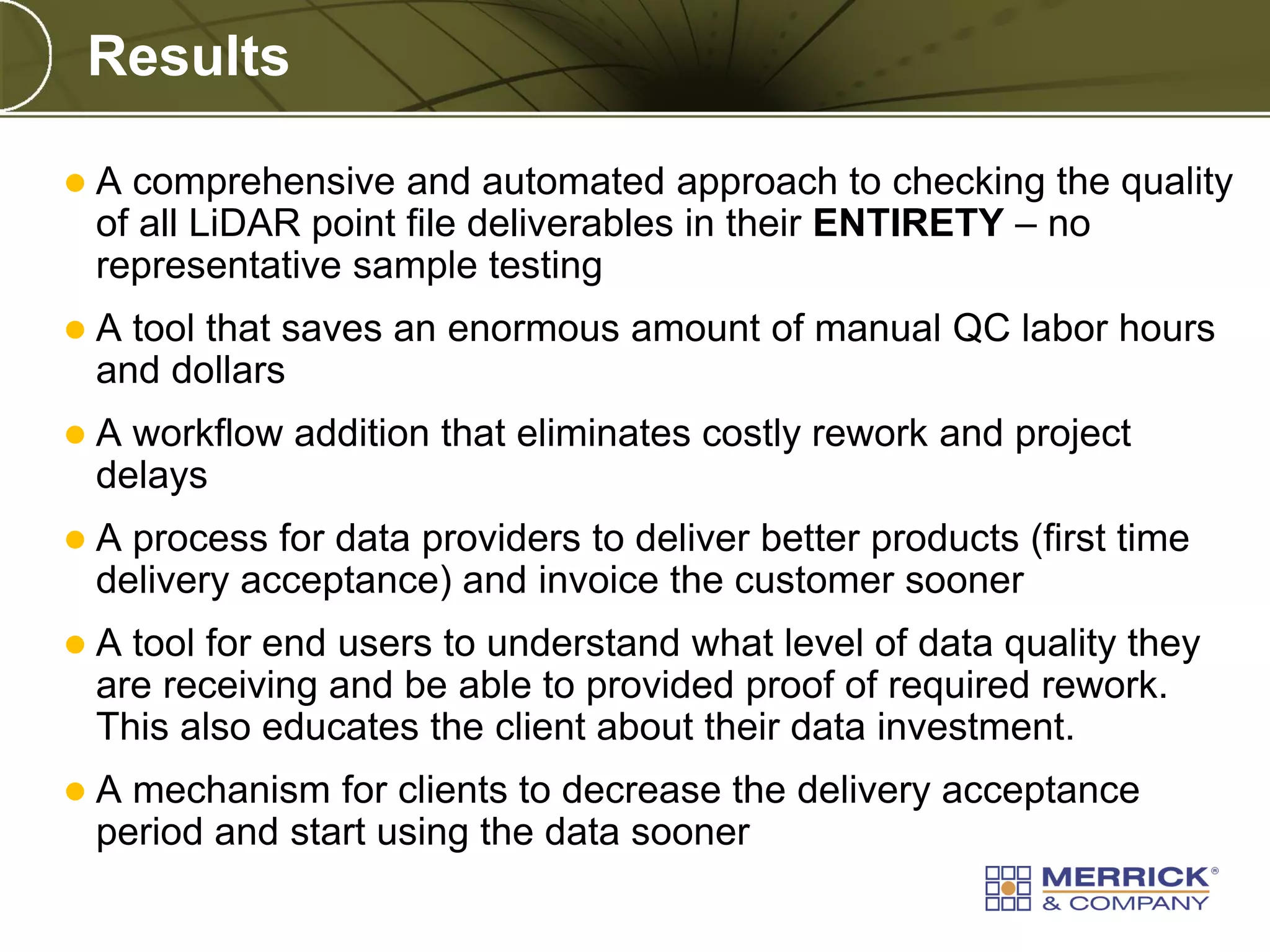 Automated LiDAR Data Quality Control | PPT