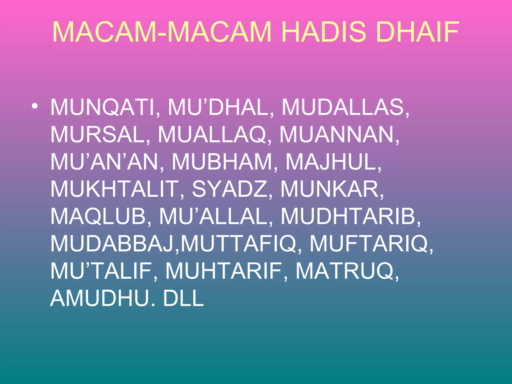 Ilmu ilmu hadis | PPT