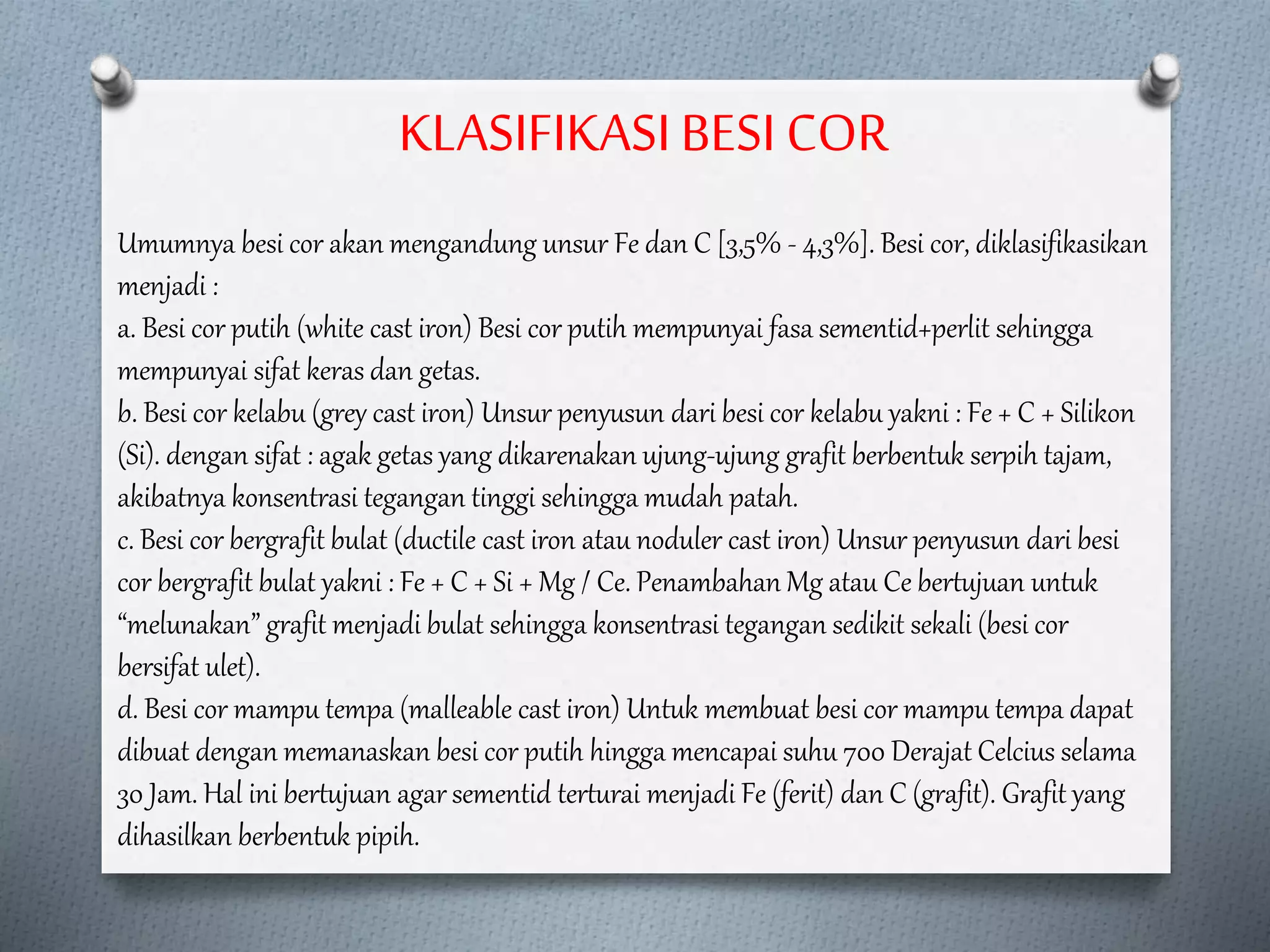 Ilmu bahan besi cor | PPTX