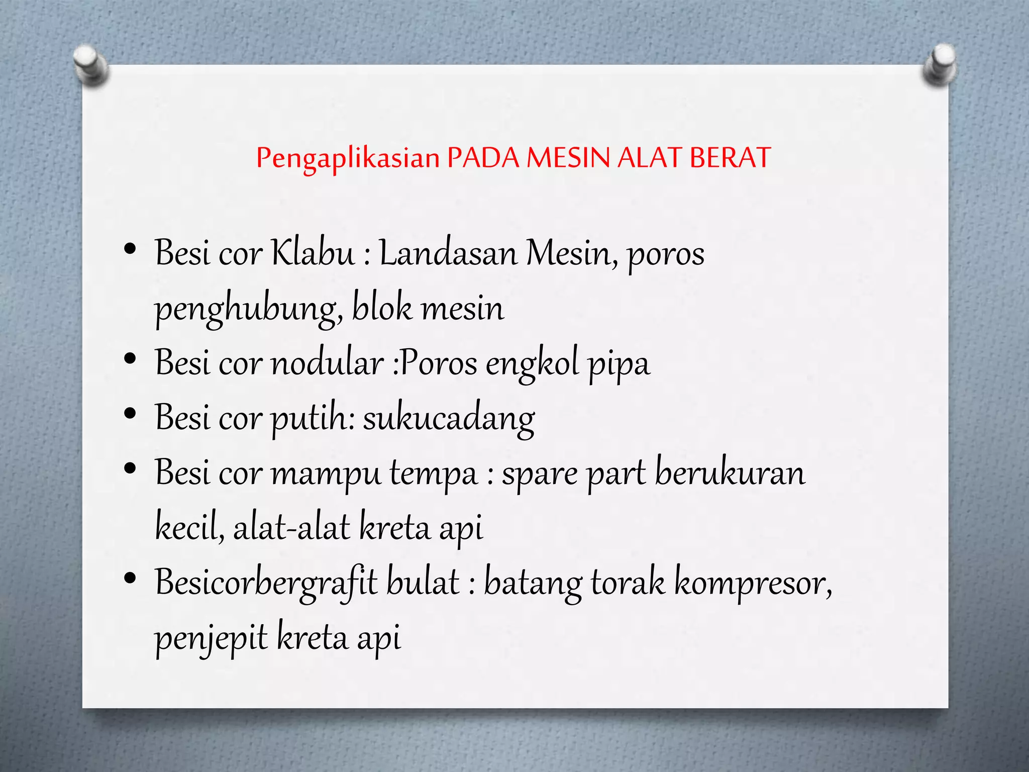 Ilmu bahan besi cor | PPTX