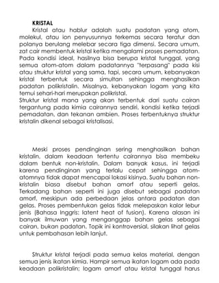 Ilmu dan teknologi bahan kristalin | DOCX