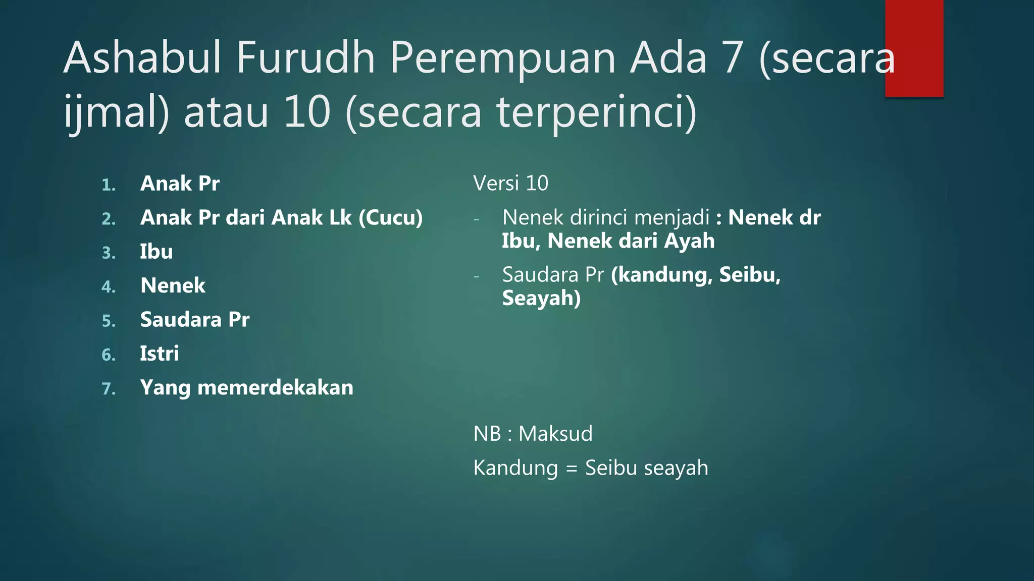 Ilmu faraidh mawaris - baha | PPTX