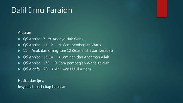 Ilmu faraidh mawaris - baha | PPTX