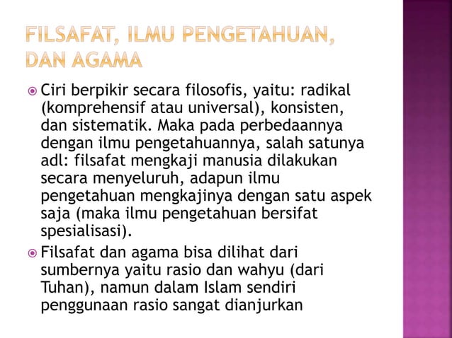 Ilmu, filsafat, dan agama | PPTX
