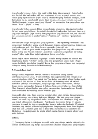 Ilmu, filsafat dan teologi | DOCX