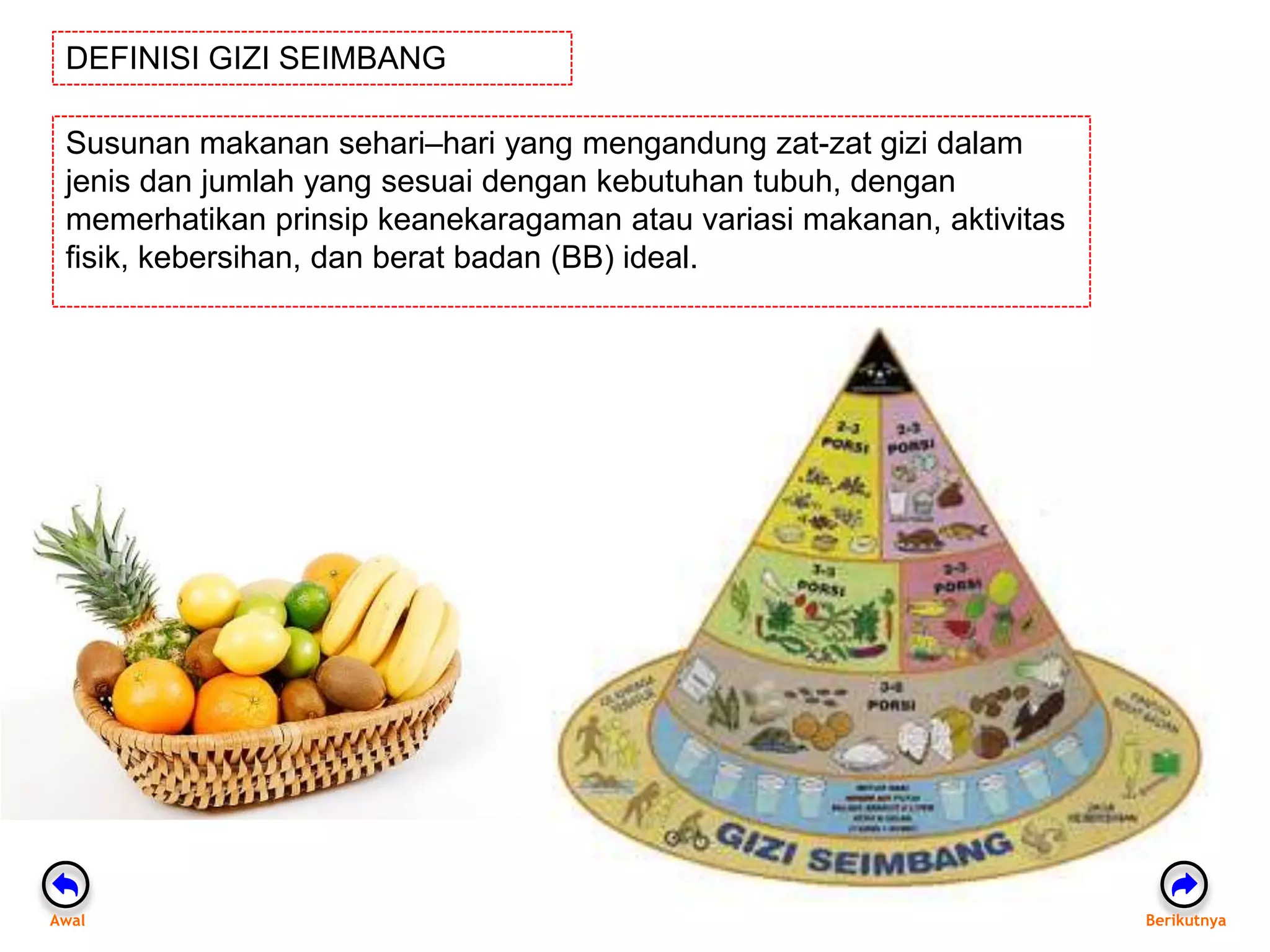 Kebutuhan tubuh akan berbagai zat makanan dan Gizi seimbang | PPTX