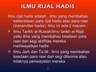 Ilmu jarh dan ta'dil | PPT