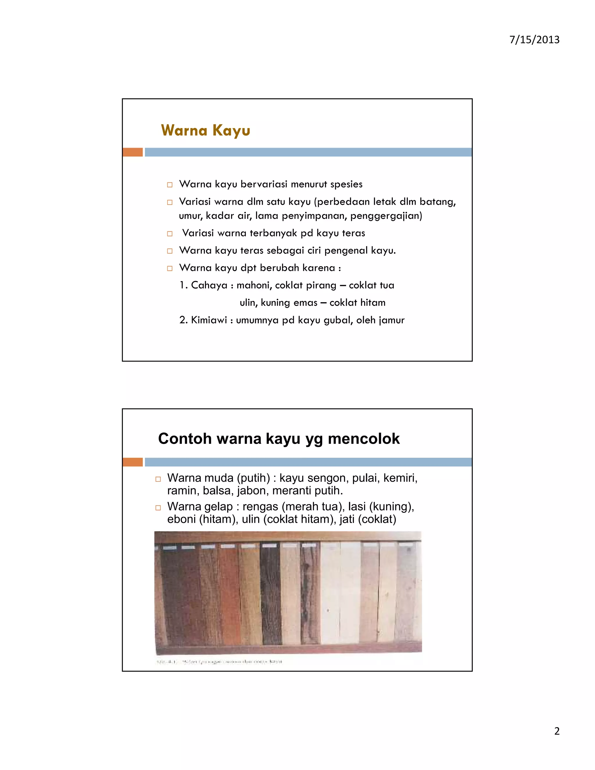 ILMU KAYU CIRI FISIK KAYU | PDF