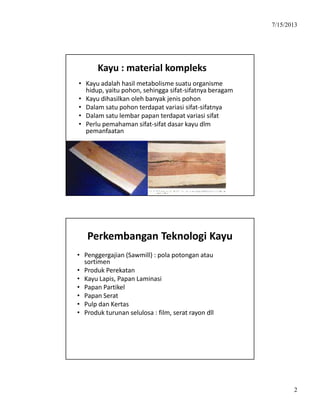 ILMU KAYU PENDAHULUAN | PDF