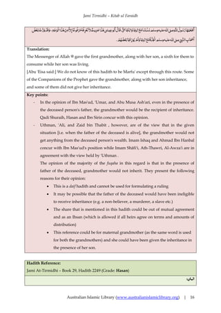 Kitab Al Faraidh (Jami Tirmidhi) - Australian Islamic Library | PDF