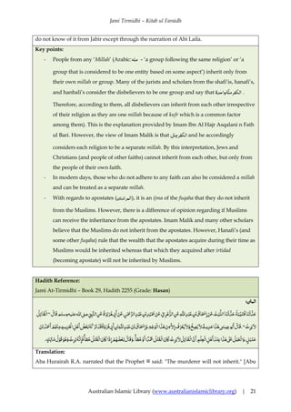 Kitab Al Faraidh (Jami Tirmidhi) - Australian Islamic Library | PDF