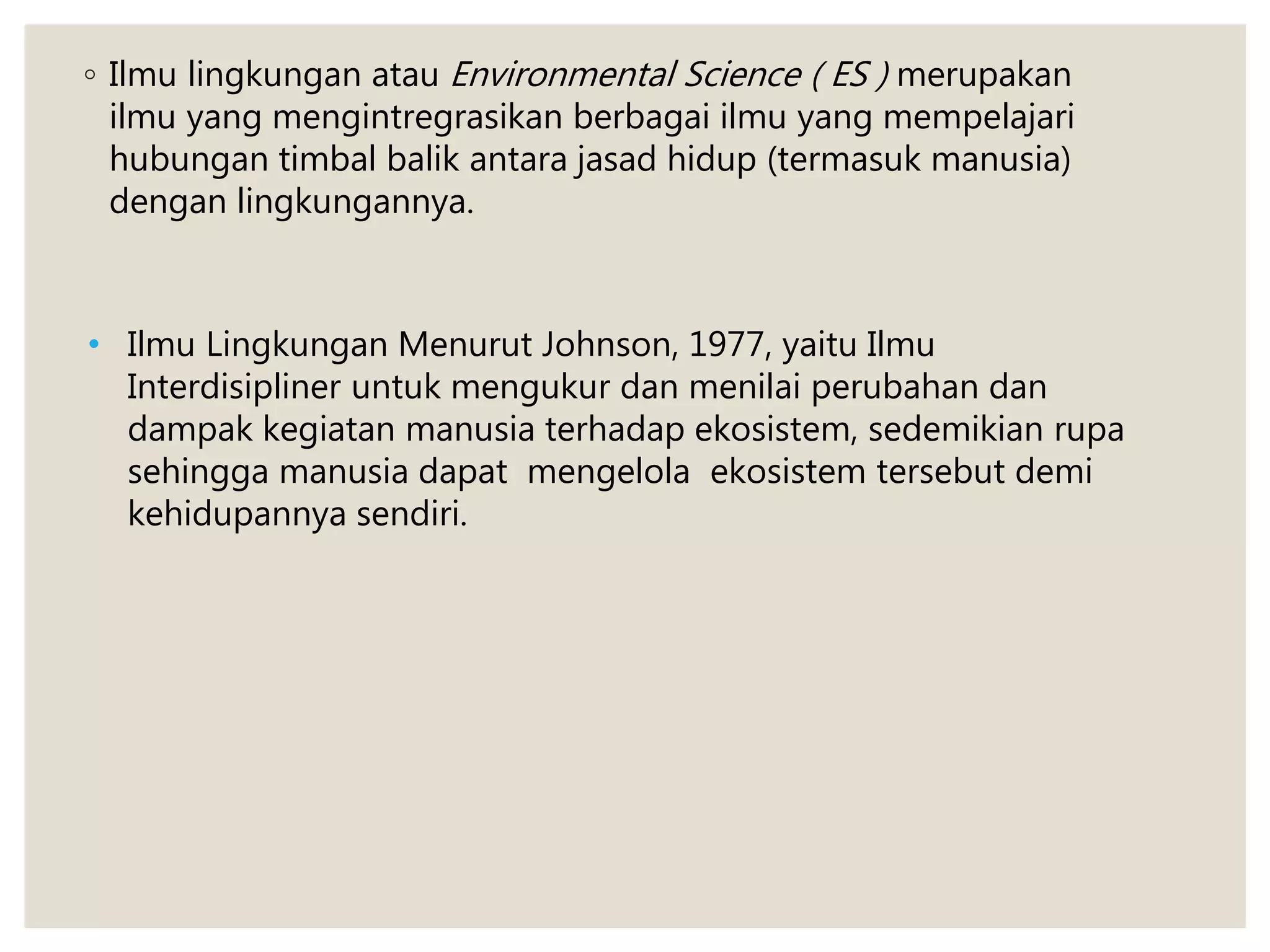 Ilmu lingkungan | PPTX